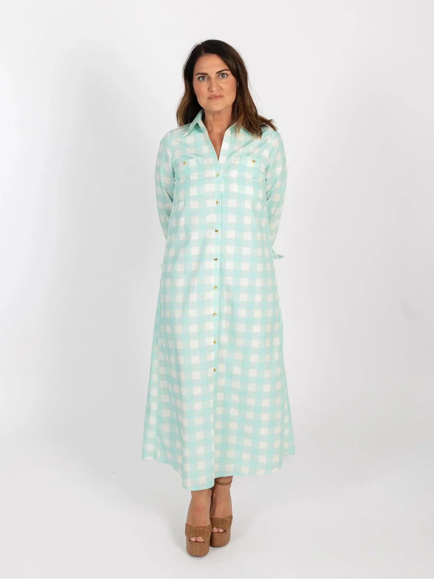 Harper Dress in Blue Buffalo Check – Beau & Ro