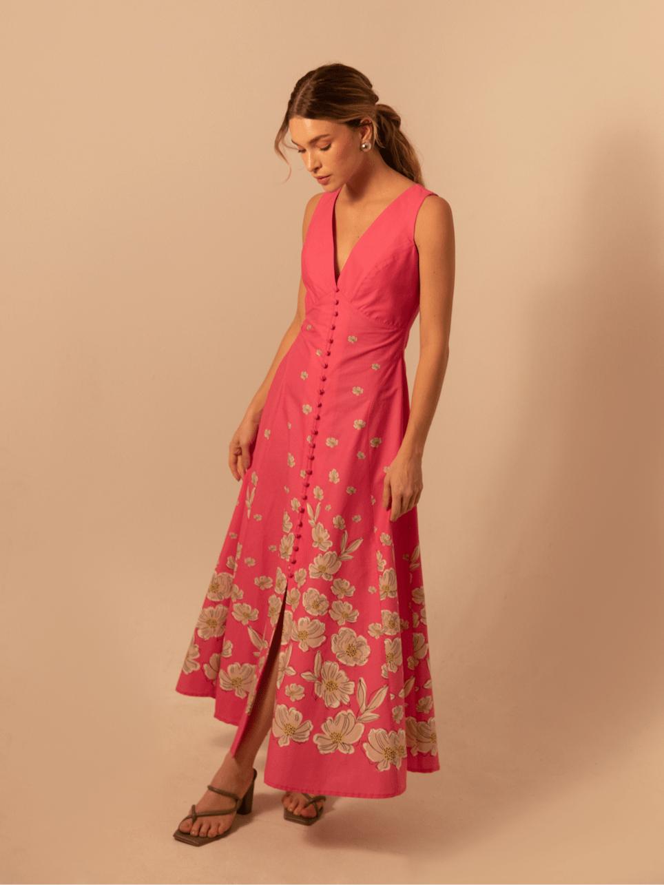 Isla Maxi in Magenta Daisy | Kleid – Beau & Ro